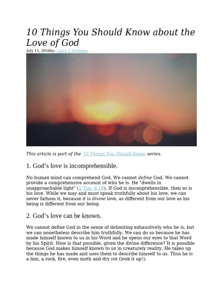 10 Things You Should Know About The Love of God | PDF | Abraham | Jesus