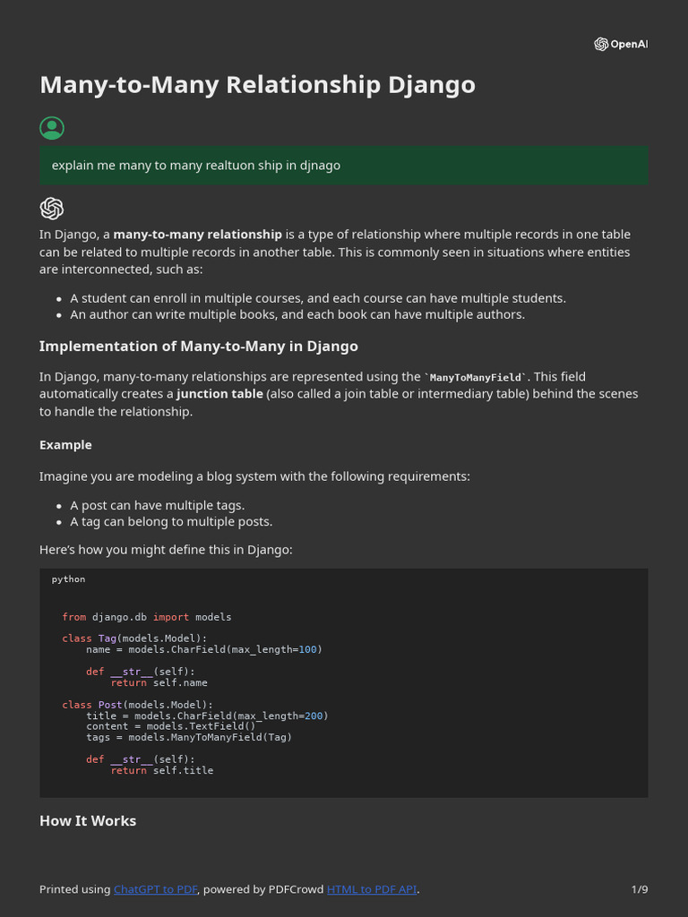 Many-to-Many Relationship Django (1) | PDF | Databases | Information Retrieval