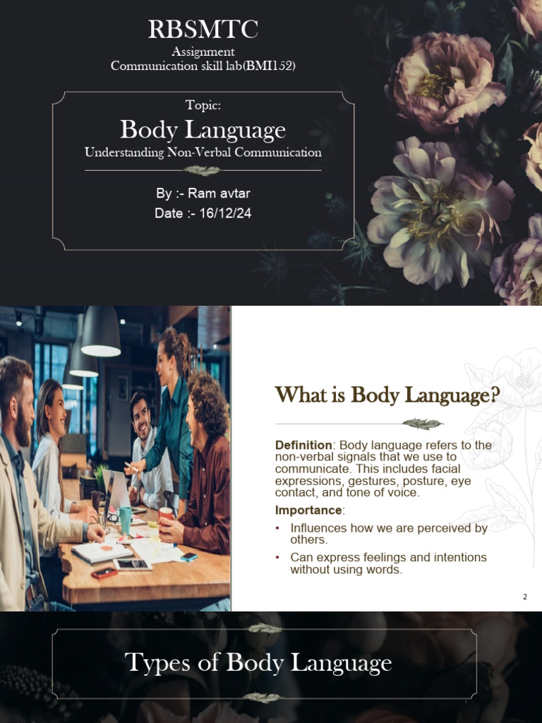 Understanding Body Language Basics | PDF | Body Language | Nonverbal ...