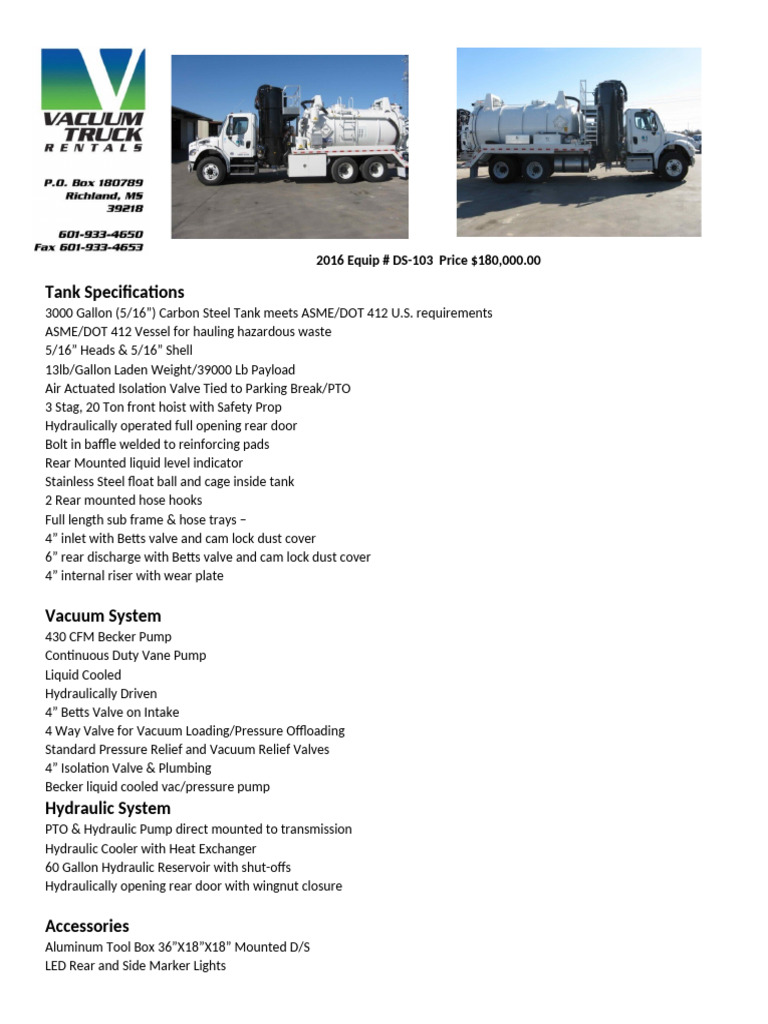 3000 Gallon ASME/DOT 412 Tank Truck | PDF