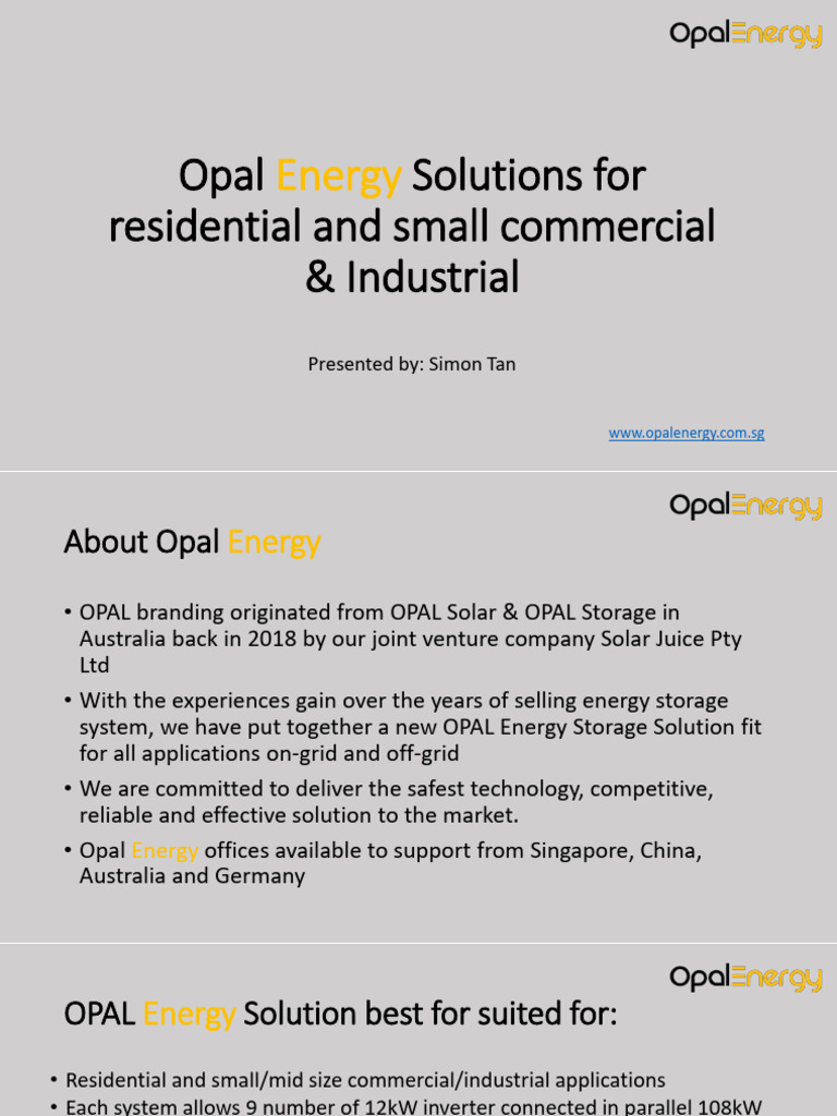 Opal Energy Solution R3 | PDF | Photovoltaics | Solar Panel