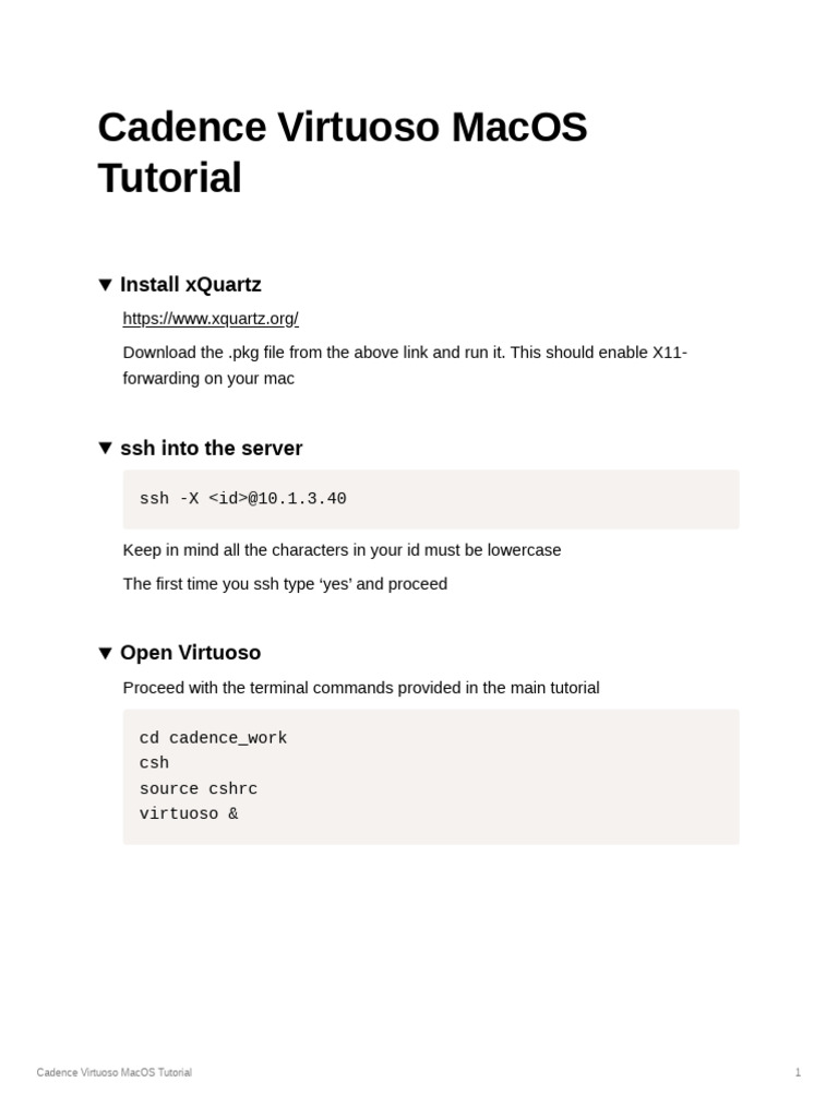 Cadence Virtuoso MacOS Manual | PDF