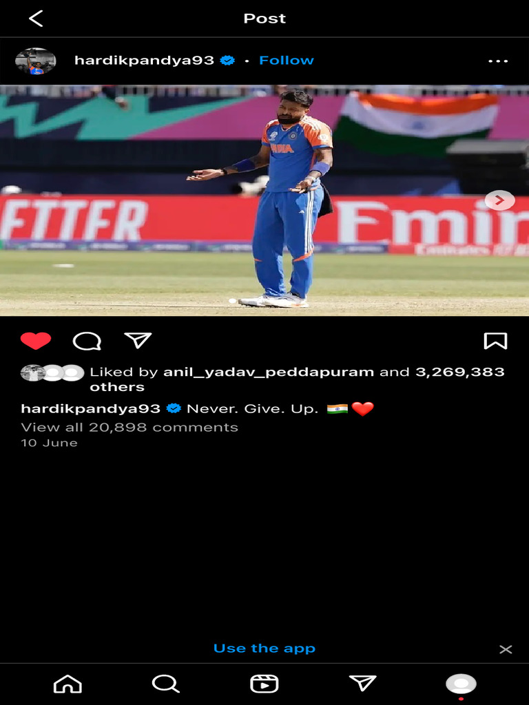 Hardik Pandya Never. Give. Up. ?? ️ Instagram | PDF