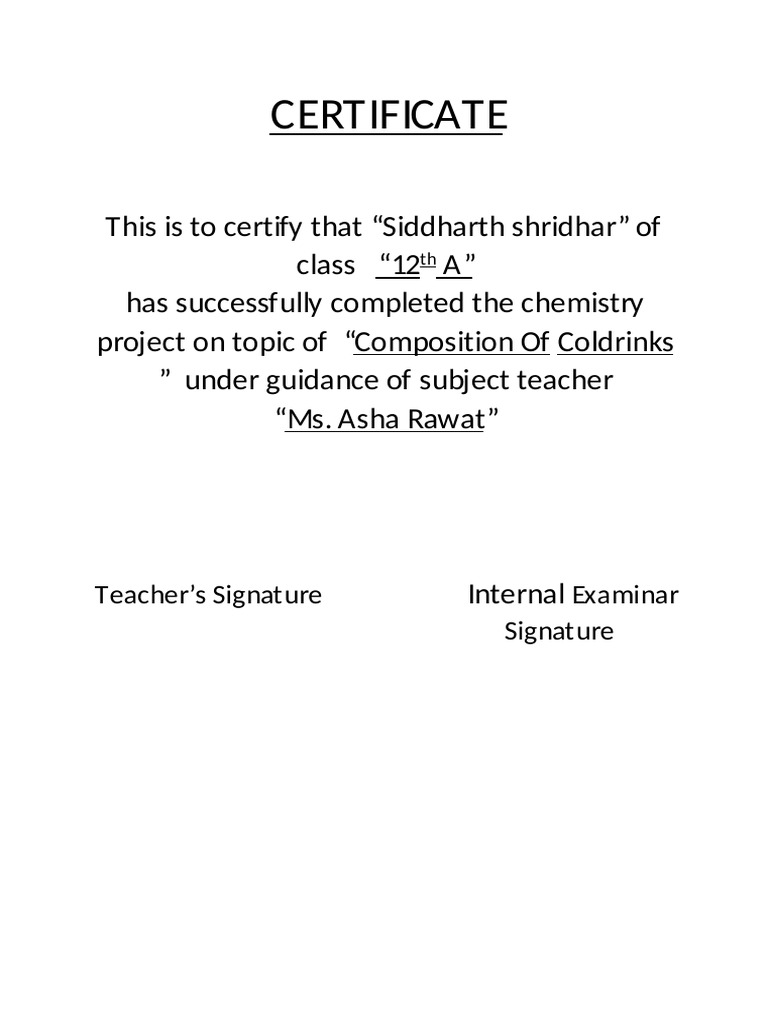 Correct Certificate | PDF