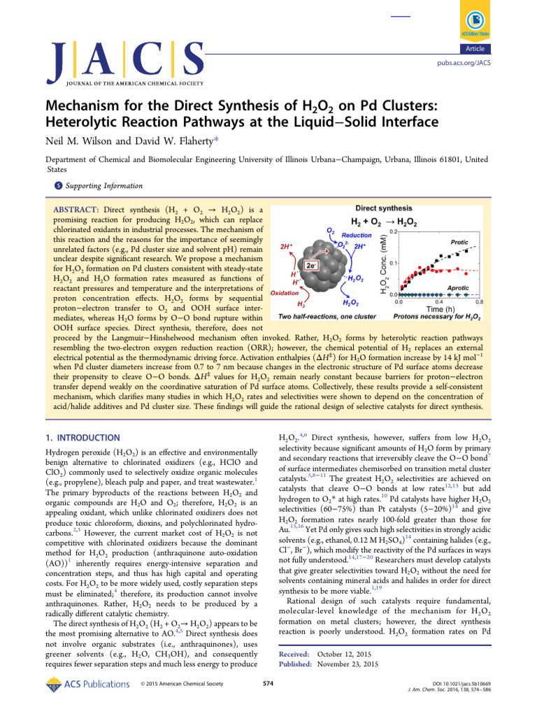 Catalytic H2O2 Synthesis Insights | PDF | Chemical Reactions | Adsorption