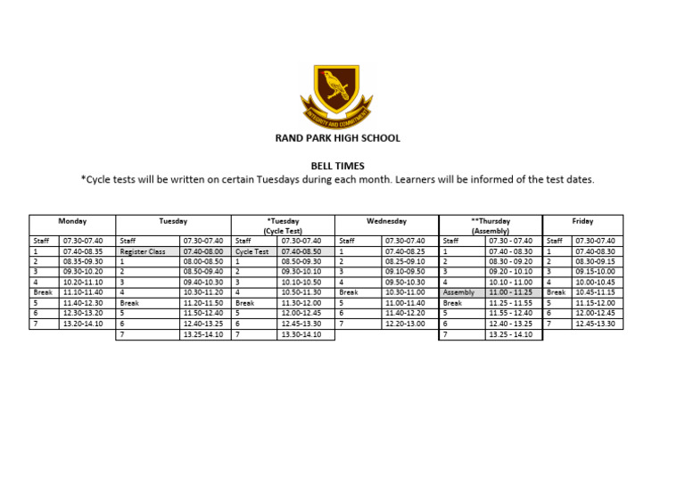Bell Times 2023 | PDF