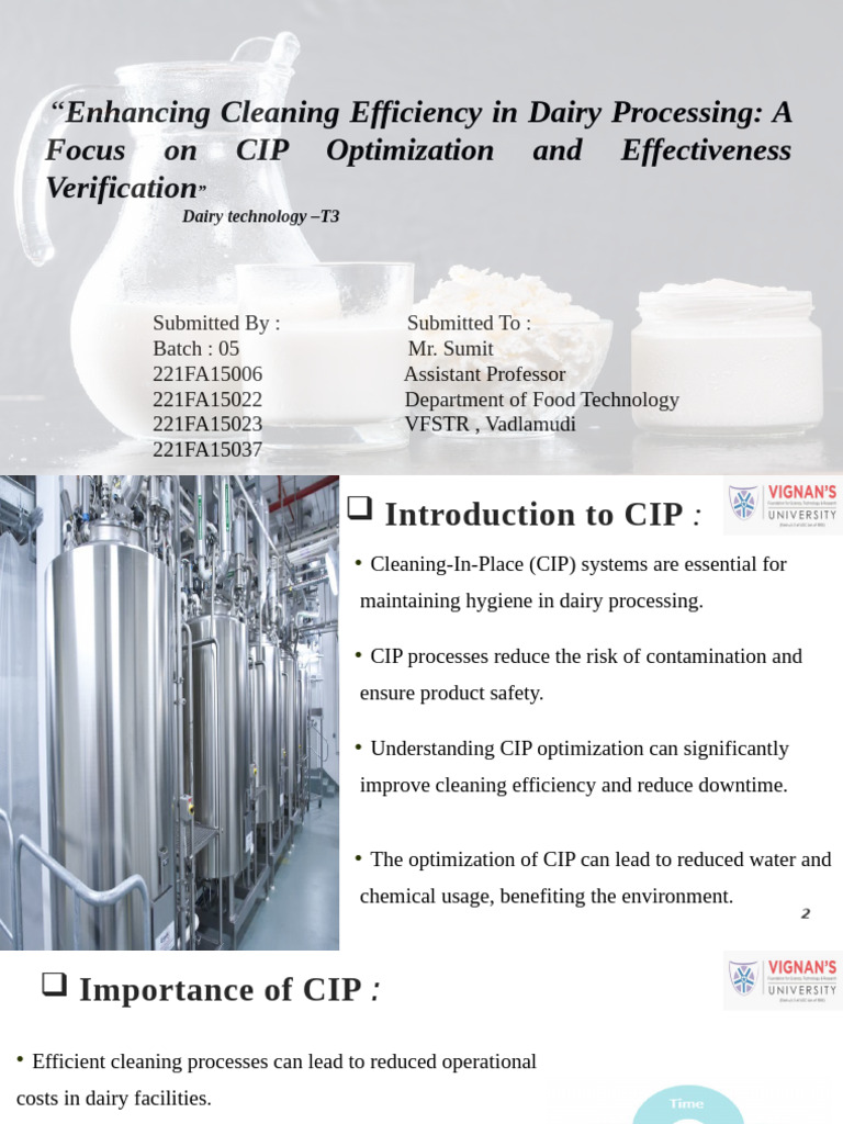 Optimisation of Cip in Dairy Industry | PDF | Chemical Compounds ...