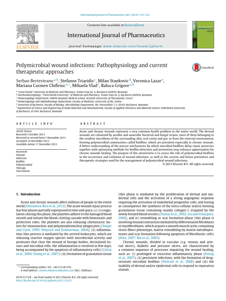 Polymicrobial wound infection biofilm | PDF | Biofilm | Wound Healing