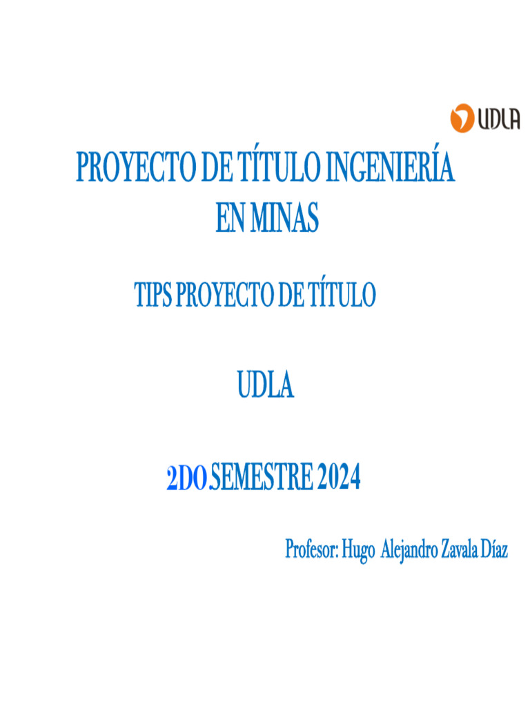 Tips PROYECTO DE TÍTULO UDLA Marzo.2024 | PDF