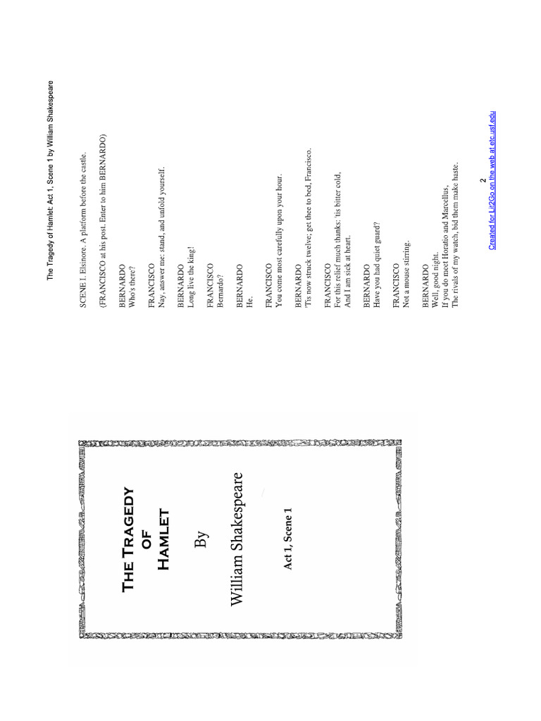 Hamlet Act 1, Scene 1 | PDF