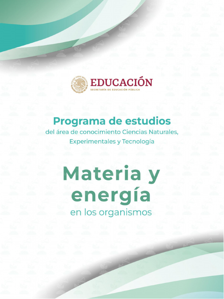 Materia y Energía en Organismos Vivos | PDF | Plan de estudios | Moléculas