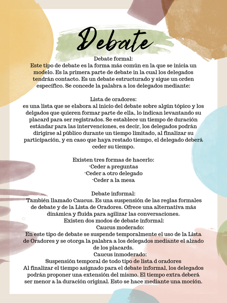 Tipos de Debate-Mociones | PDF