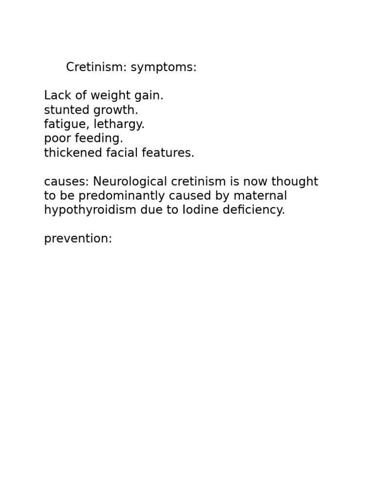 Cretinism Symptoms & Causes | PDF