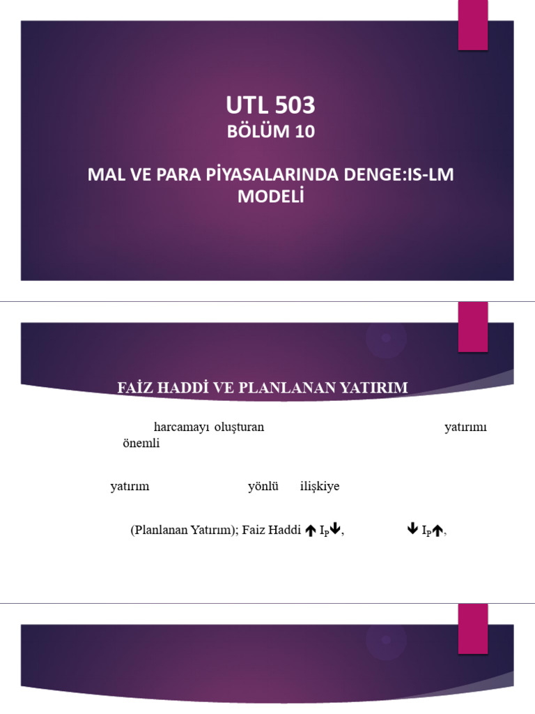 Utl 503 Bölüm 10 Is-Lm Modeli | PDF