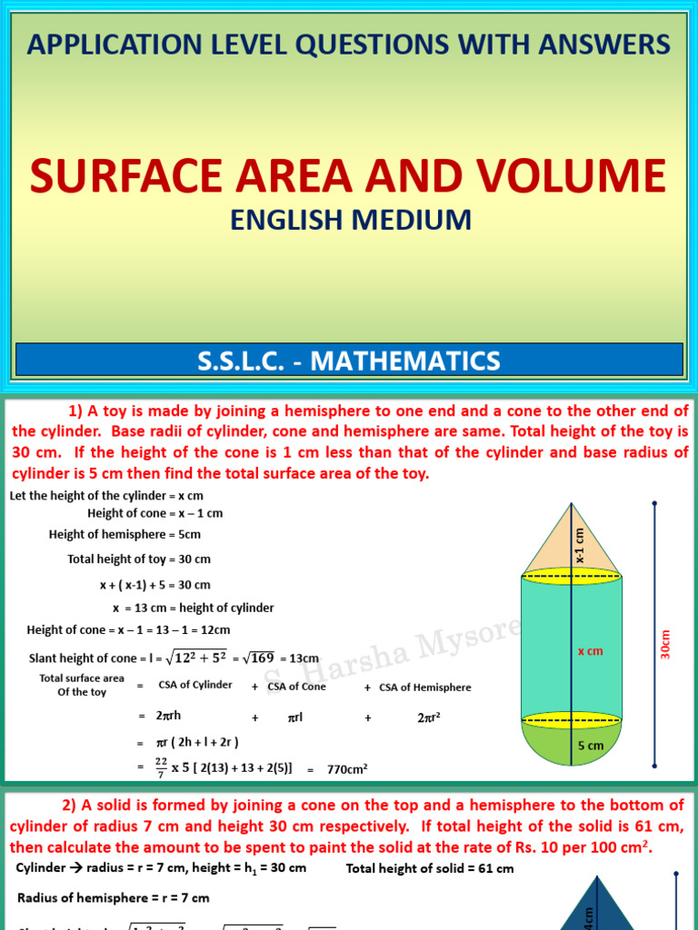 15 Surface Area and Volume EM | PDF | Sphere | Volume