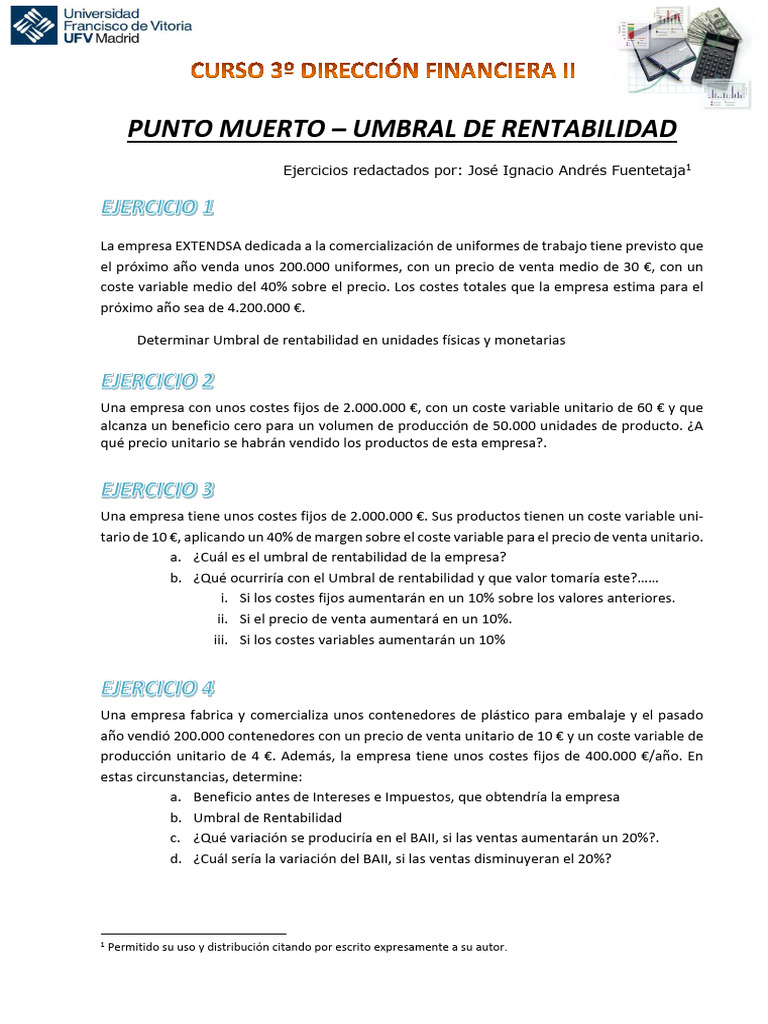 Umbral de Rentabilidad | PDF
