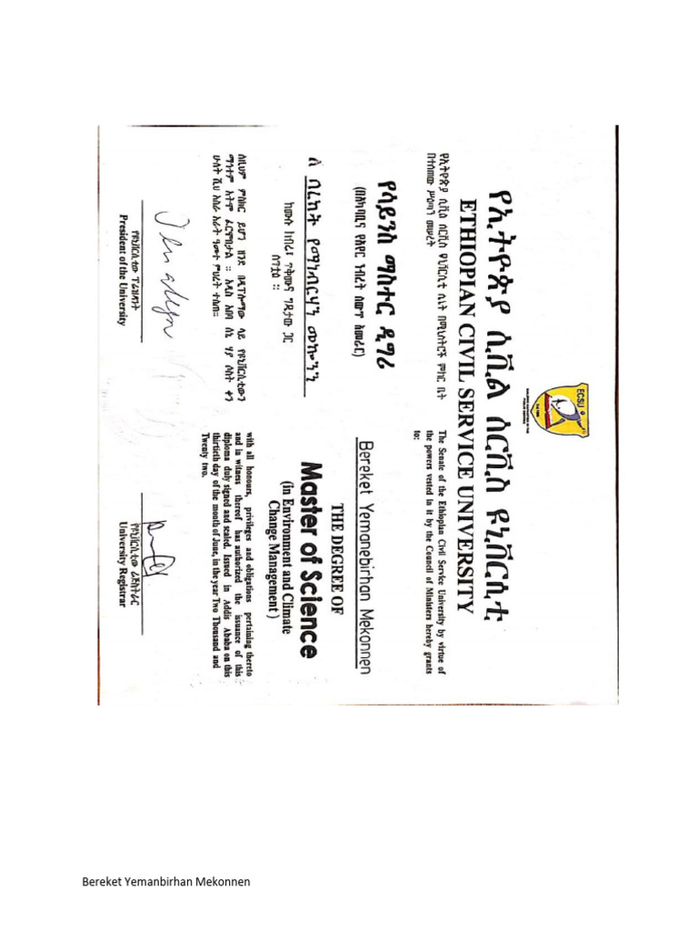 MSC and BSC Degree and Transcript | PDF