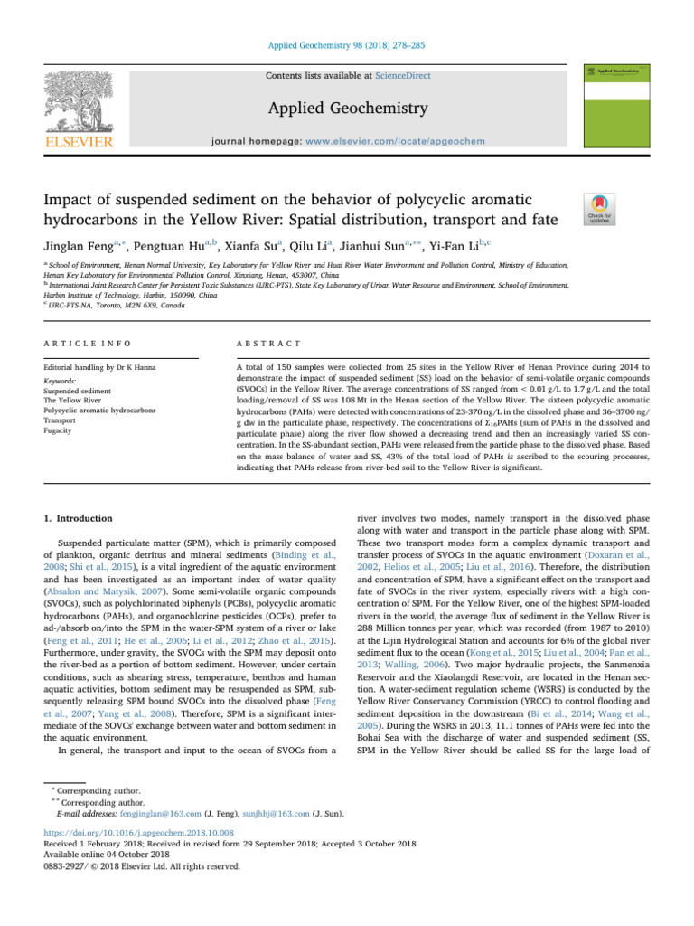 Impact-of-suspended-sediment-on-the-behavior-of-polycyclic-aro_2018_Applied- | PDF | Polycyclic ...