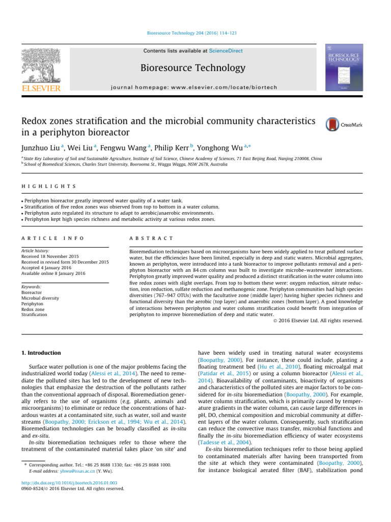 Redox Zones Stratification and The Microbial Community Cha - 2016 ...