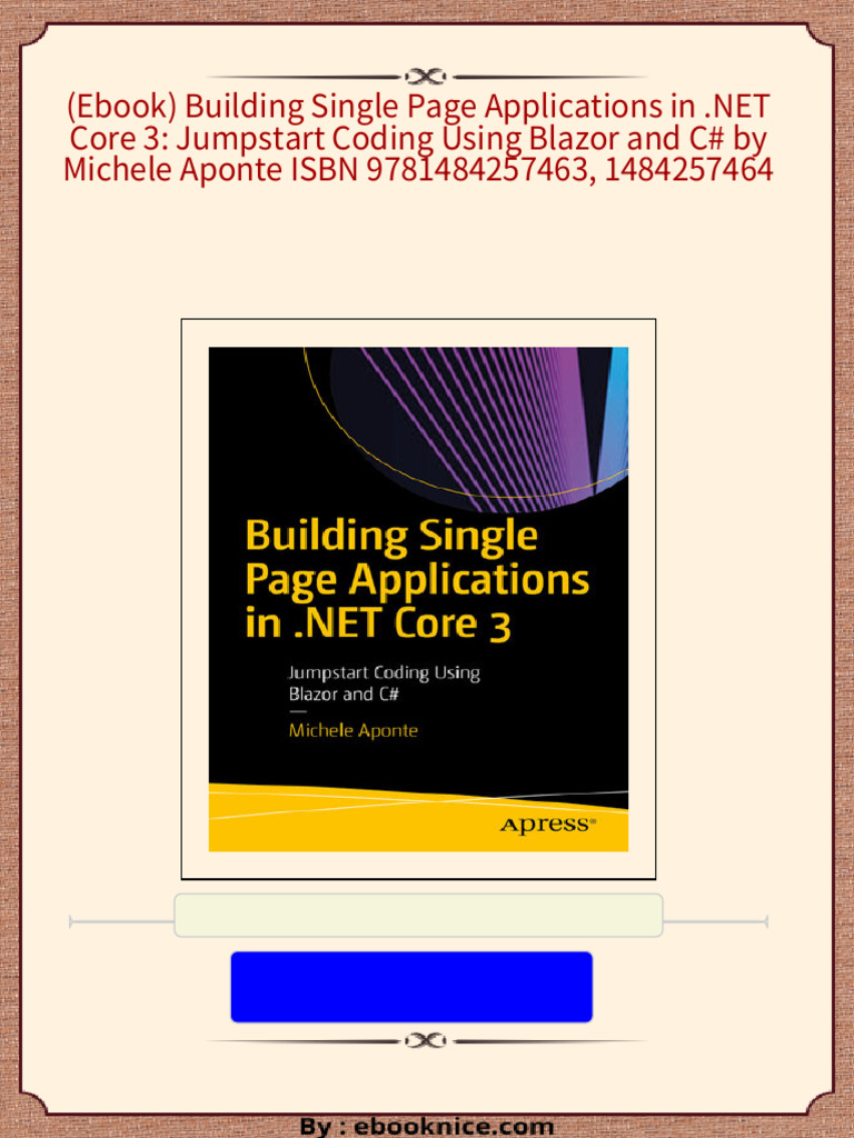 [ebooks Pdf] Download Ebook Building Single Page Applications In Core 3 Jumpstart Coding