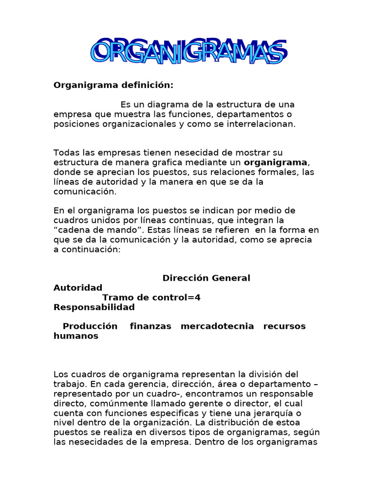 Organigrama definición | PDF | Business | Economias