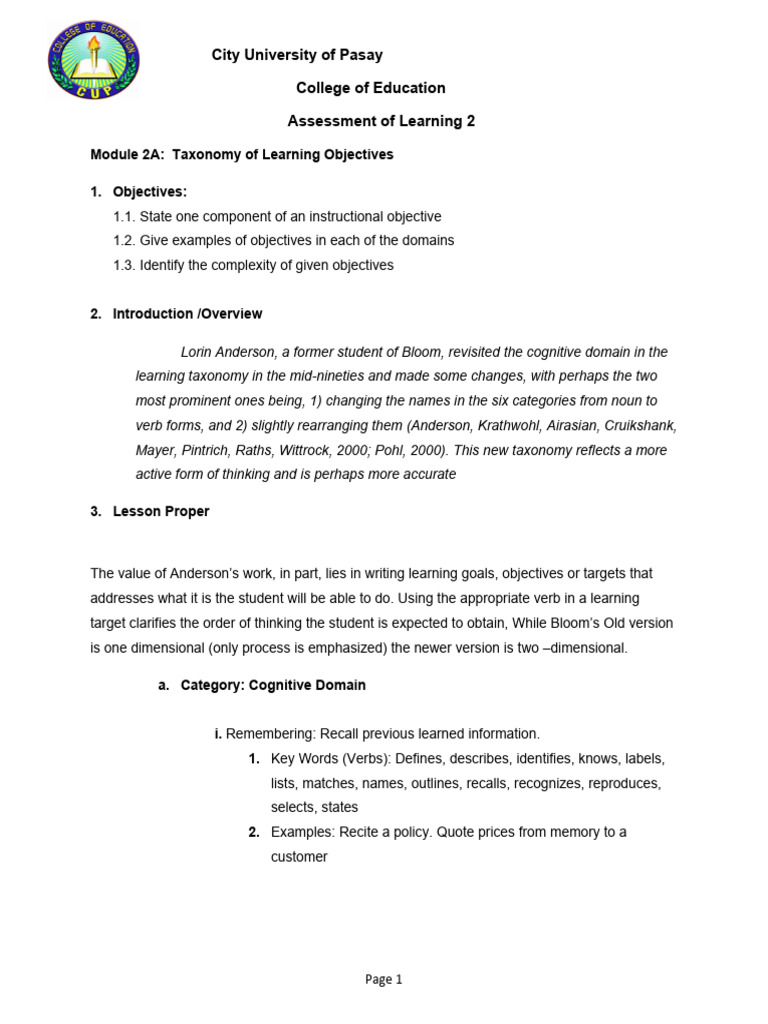 Ass of Learning 2 Mod 2A | PDF | Learning | Perception