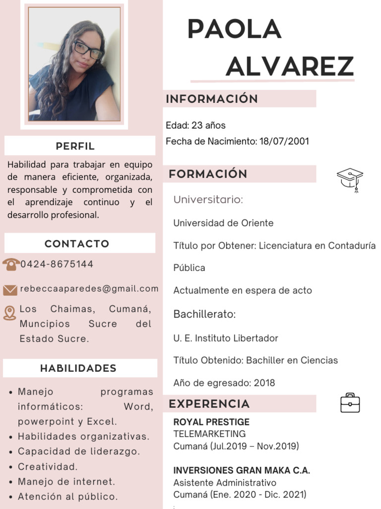Currículum Paola Alvarez | PDF