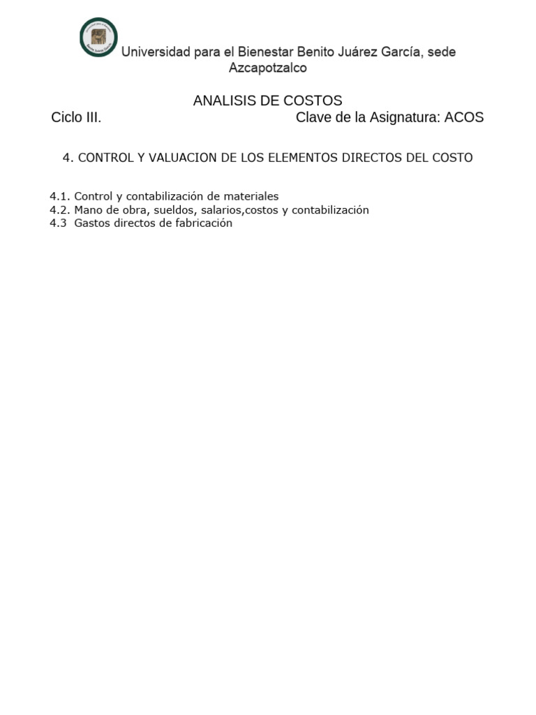 2024 - 4 Act 3 Analisis de Costos | PDF