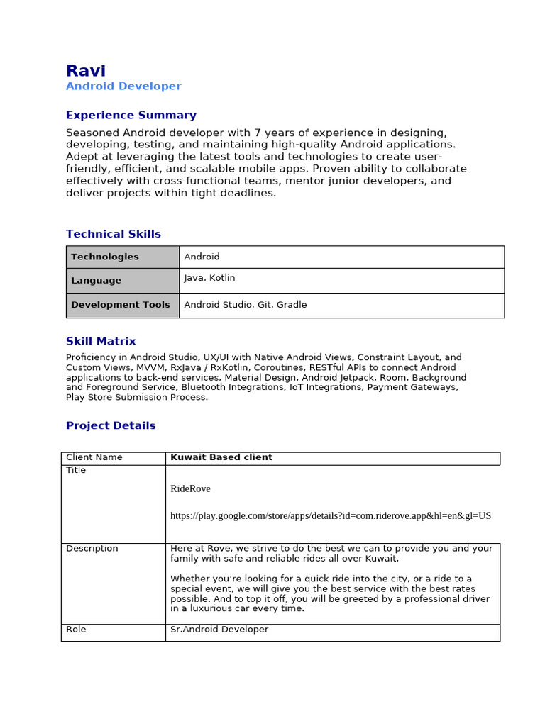 Android Developer Portfolio | PDF | Android (Operating System) | Mobile App