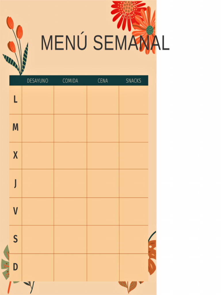 Plantillas de menú semanal.pdf-2 | PDF