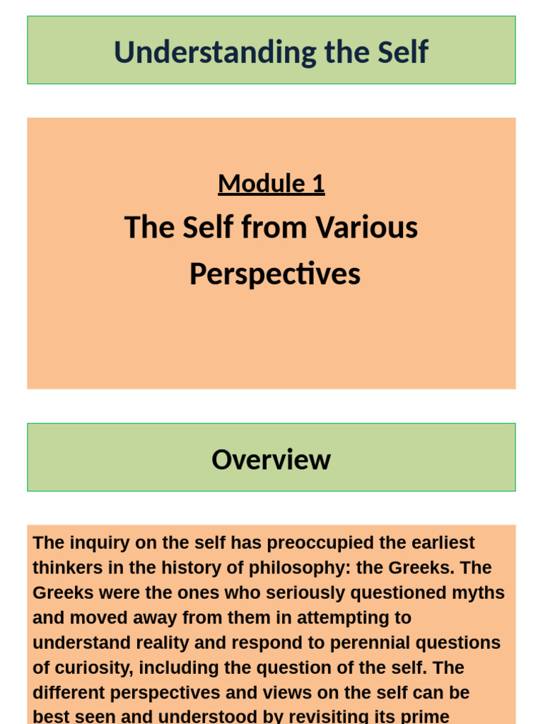 Philosophical Perspectives on the Self | PDF | Philosophy Of Self ...