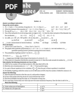 Case Study Questions for Class 10 Maths | PDF | Area | Quadratic Equation
