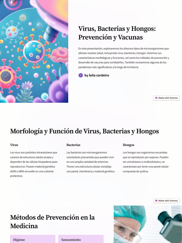 Virus Bacterias y Hongos Prevencion y Vacunas | PDF | Virus | Las bacterias