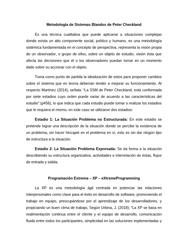 Metodología de Sistemas Blandos de Peter Checkland | PDF | Software ...