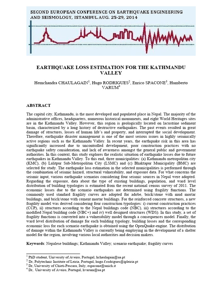 Earthquake Loss Estimation For Kathmandu Valley | PDF | Earthquakes | Kathmandu