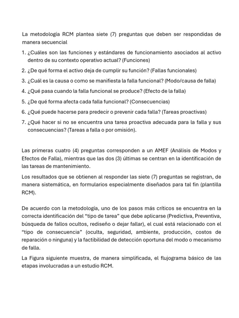 Metodología RCM: 7 Preguntas Clave | PDF