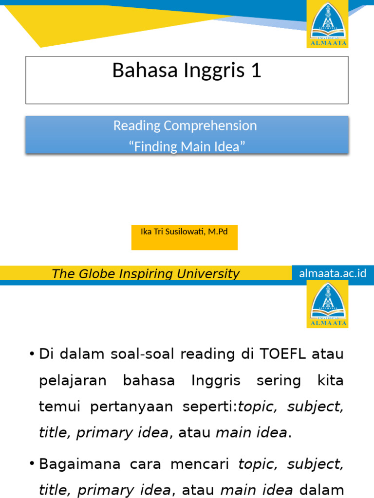 Meeting 2, Reading Comprehension | PDF