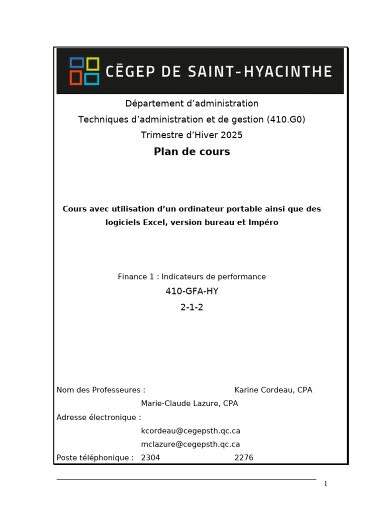 Cours de Finance 1 : Indicateurs de Performance | PDF | Business ...
