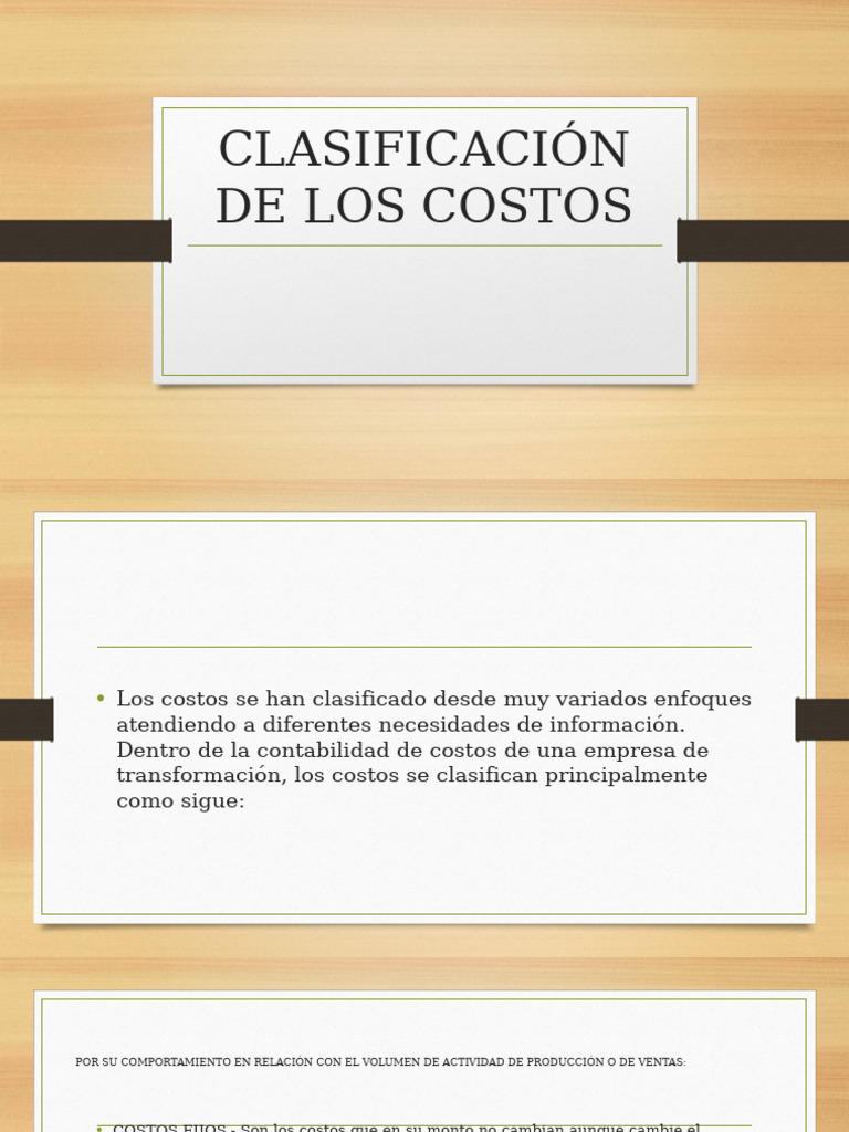 CLASIFICACIÓN DE LOS COSTOS | PDF | Materia prima | Economias