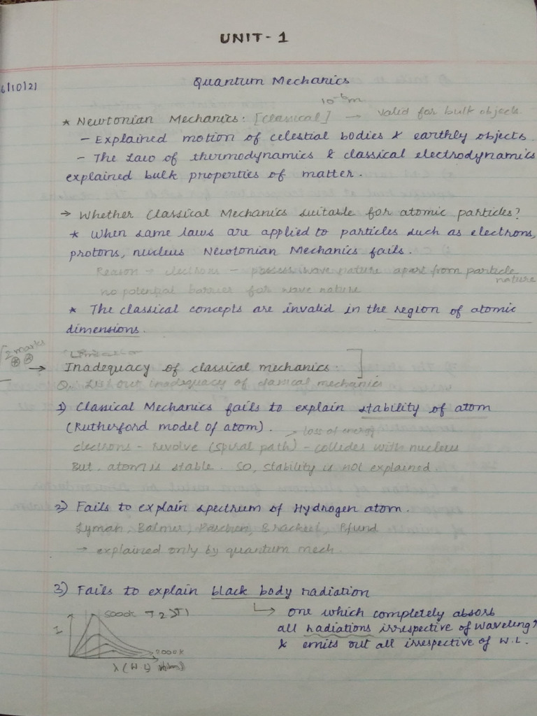 Quantum Mechanics Notes | PDF