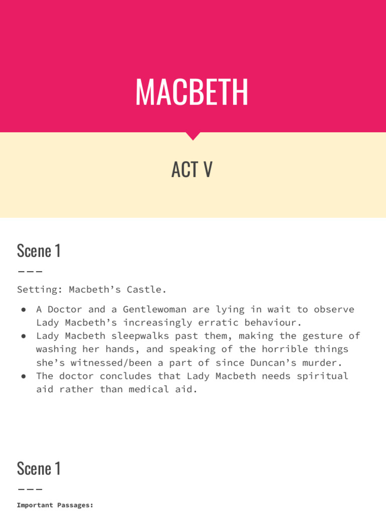 MACBETH ACT 5 (1) | PDF | Macbeth