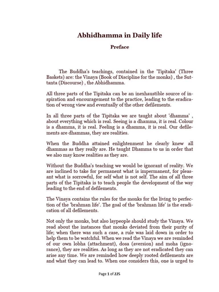 Abhidhamma in Daily Life | PDF | Āstika | Eastern Philosophy