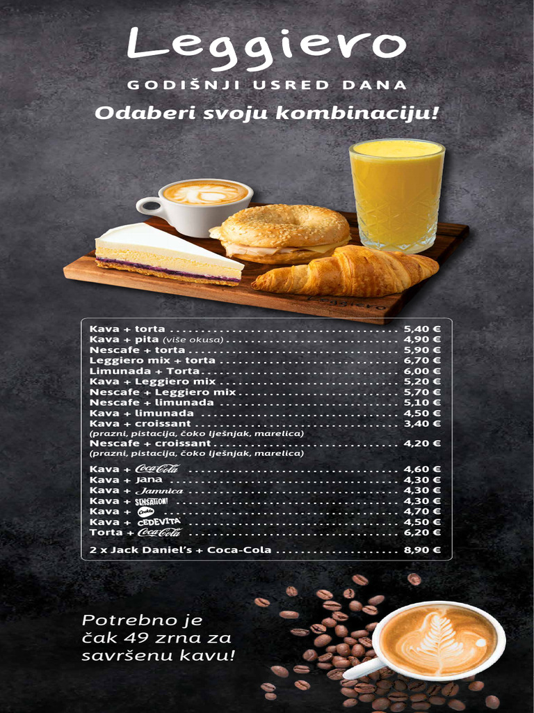 Odaberi Svoju Kombinaciju!: Potrebno Je Čak 49 Zrna Za Savršenu Kavu! | PDF