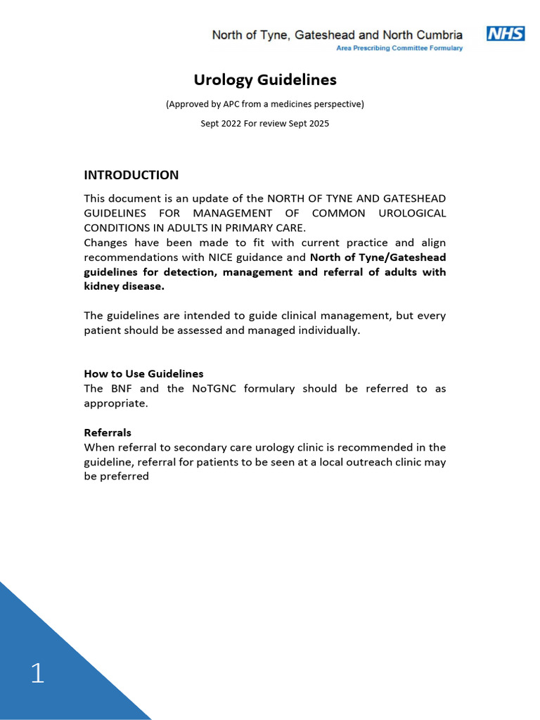 Urology Guidelines August 2022 | PDF | Urinary Tract Infection ...