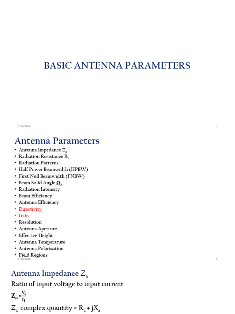 Key Antenna Parameters Overview | PDF | Antenna (Radio) | Polarization ...