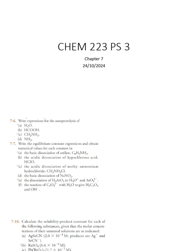 Chem 223 Ps3 | PDF