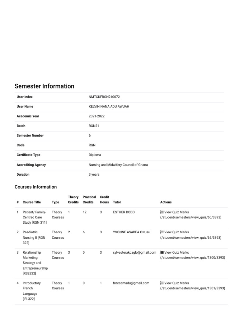 Semesters - HTI Portal (2) | PDF | Public Services | Health Sciences