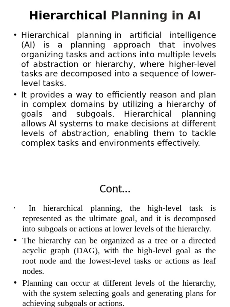 Hierarchical Planning | PDF | Hierarchy | Artificial Intelligence