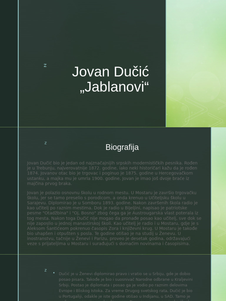 Jovan Dučić, Jablanovi | PDF