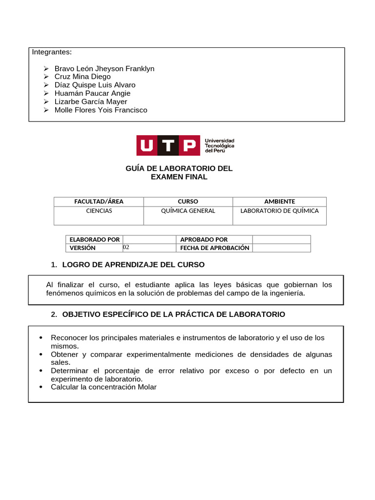 Laboratorio Final | PDF | Medición | Concentración
